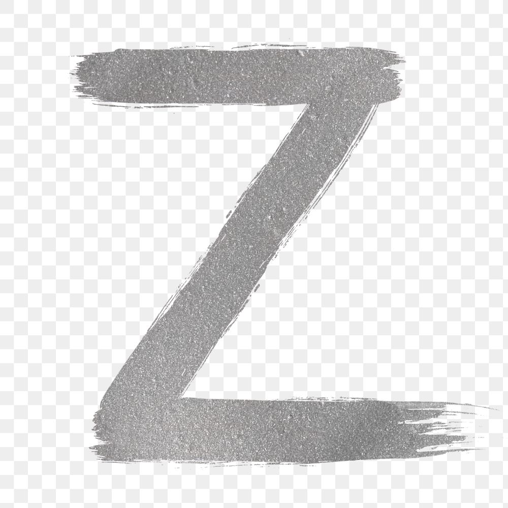Transparent letter z silver brush | Free PNG Sticker - rawpixel