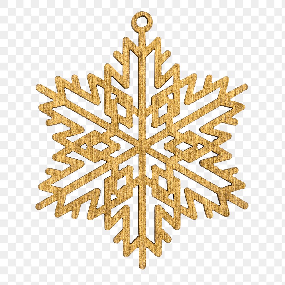 gold snowflake Christmas ornament transparent | Premium PNG Sticker ...