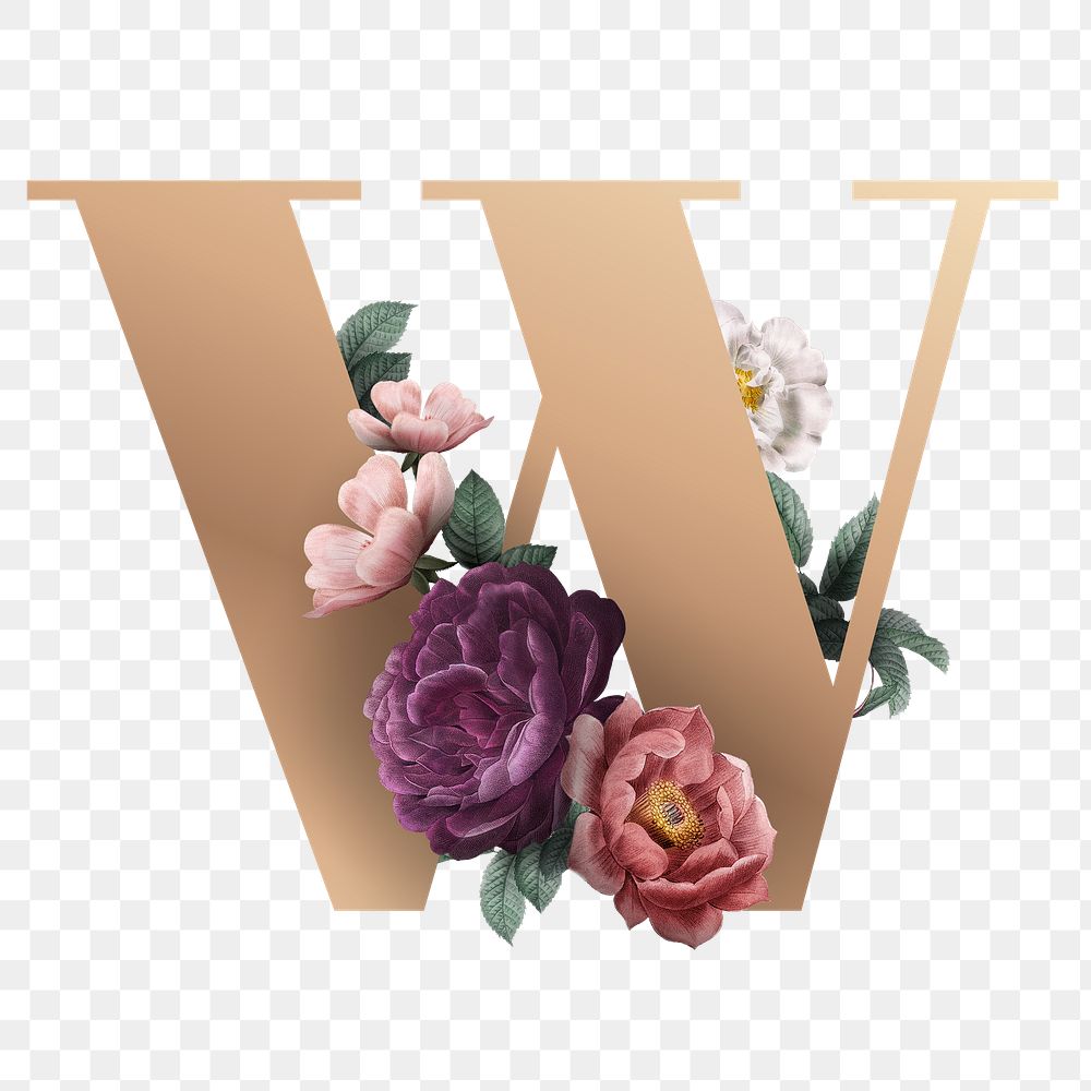 Classic and elegant floral alphabet | Premium PNG Sticker - rawpixel