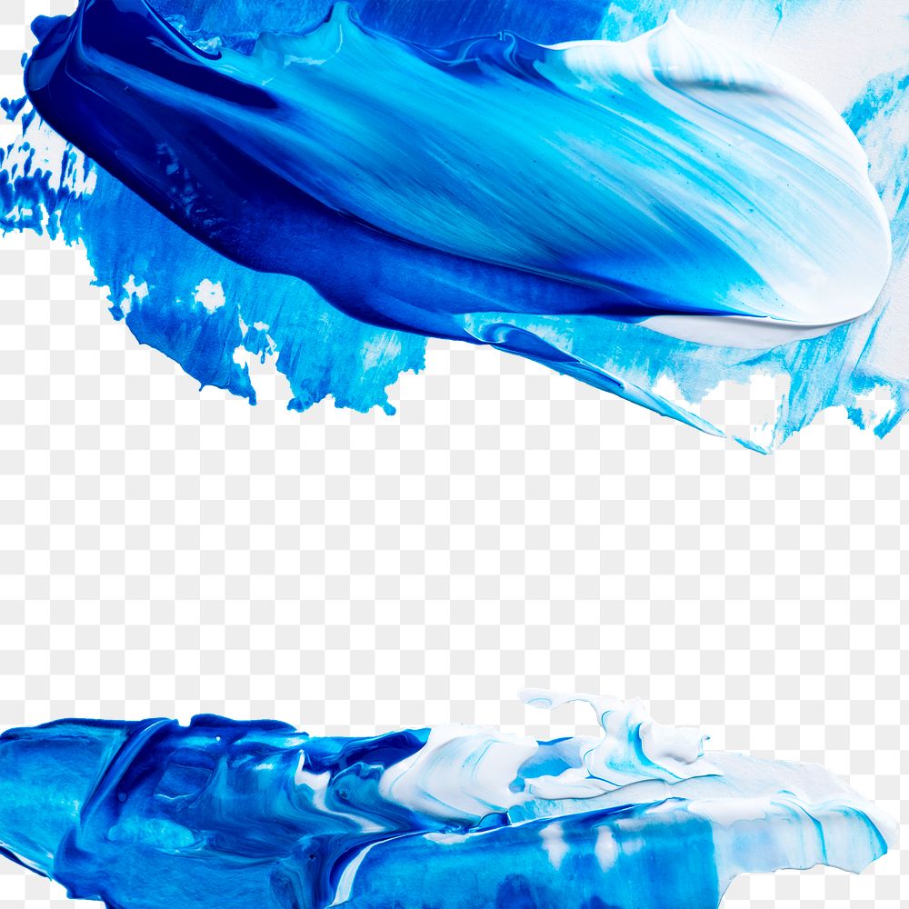 Blue paint textured border png | Free PNG - rawpixel