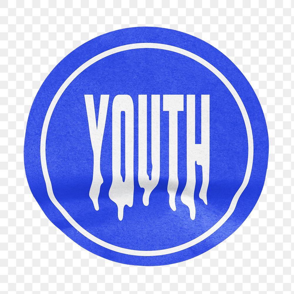 Youth sticker png, blue round | Free PNG Sticker - rawpixel