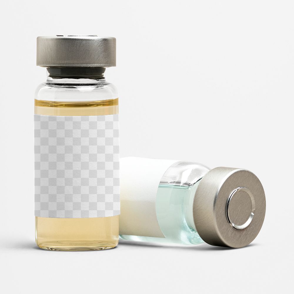 Two injection vial bottles png | Premium PNG - rawpixel