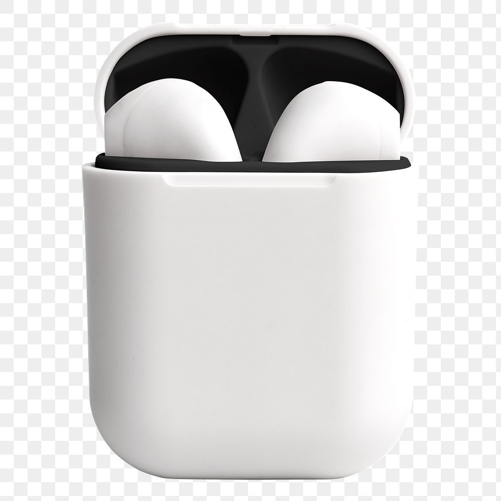 White wireless earbuds case mockup | Premium PNG Sticker - rawpixel