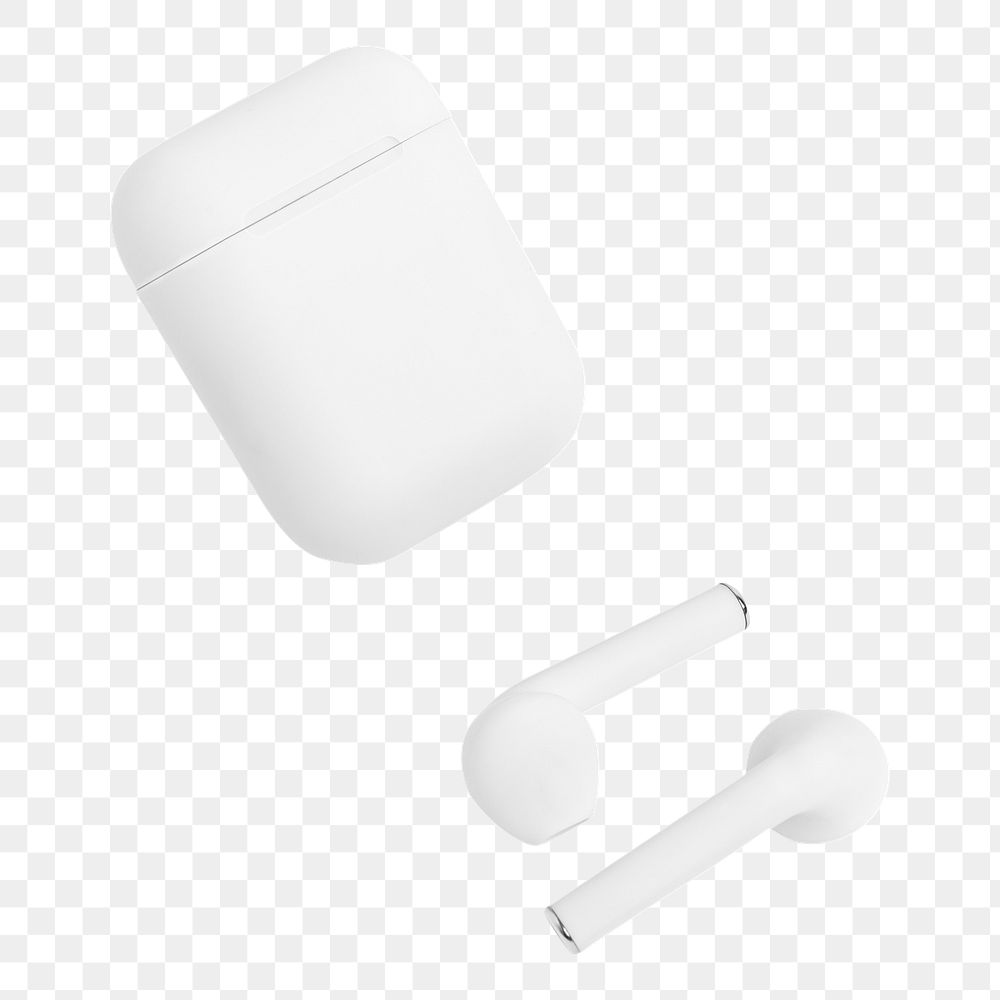 White wireless earbuds case mockup | Premium PNG Sticker - rawpixel
