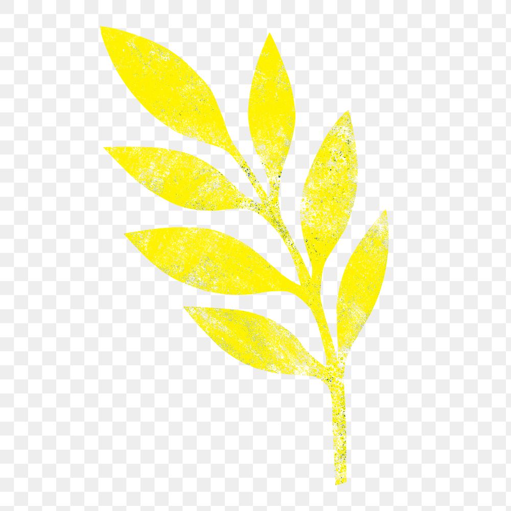 Yellow leaf png collage element, | Premium PNG Sticker - rawpixel
