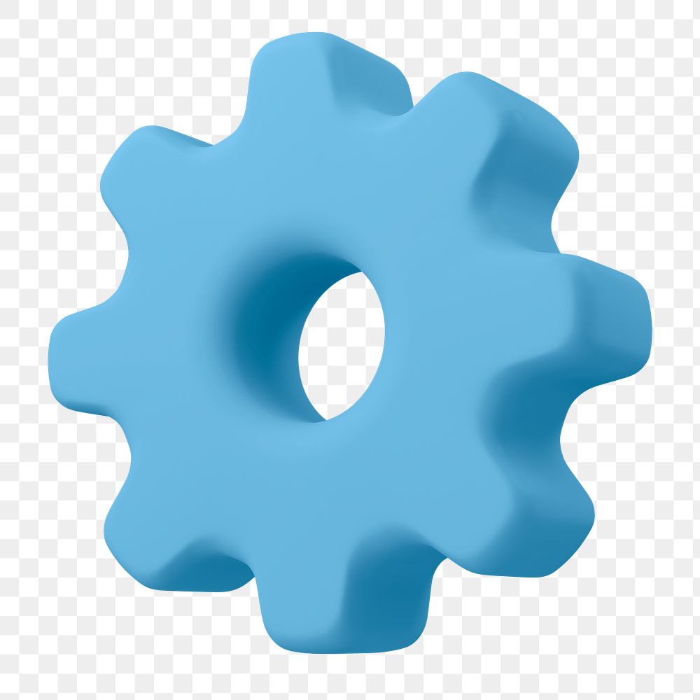 Blue gear png sticker, 3D | Premium PNG - rawpixel