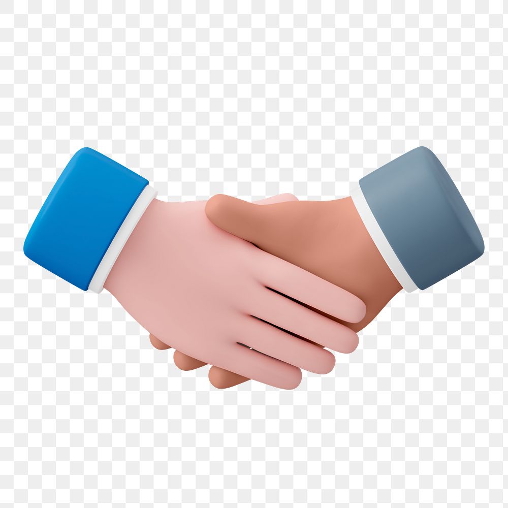 3D handshake png clipart, business | Premium PNG - rawpixel
