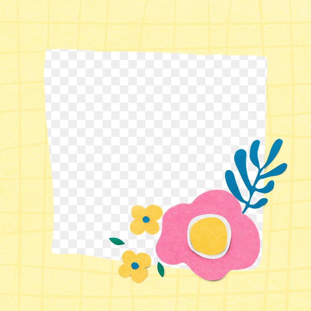 Png floral frame, paper craft | Premium PNG - rawpixel
