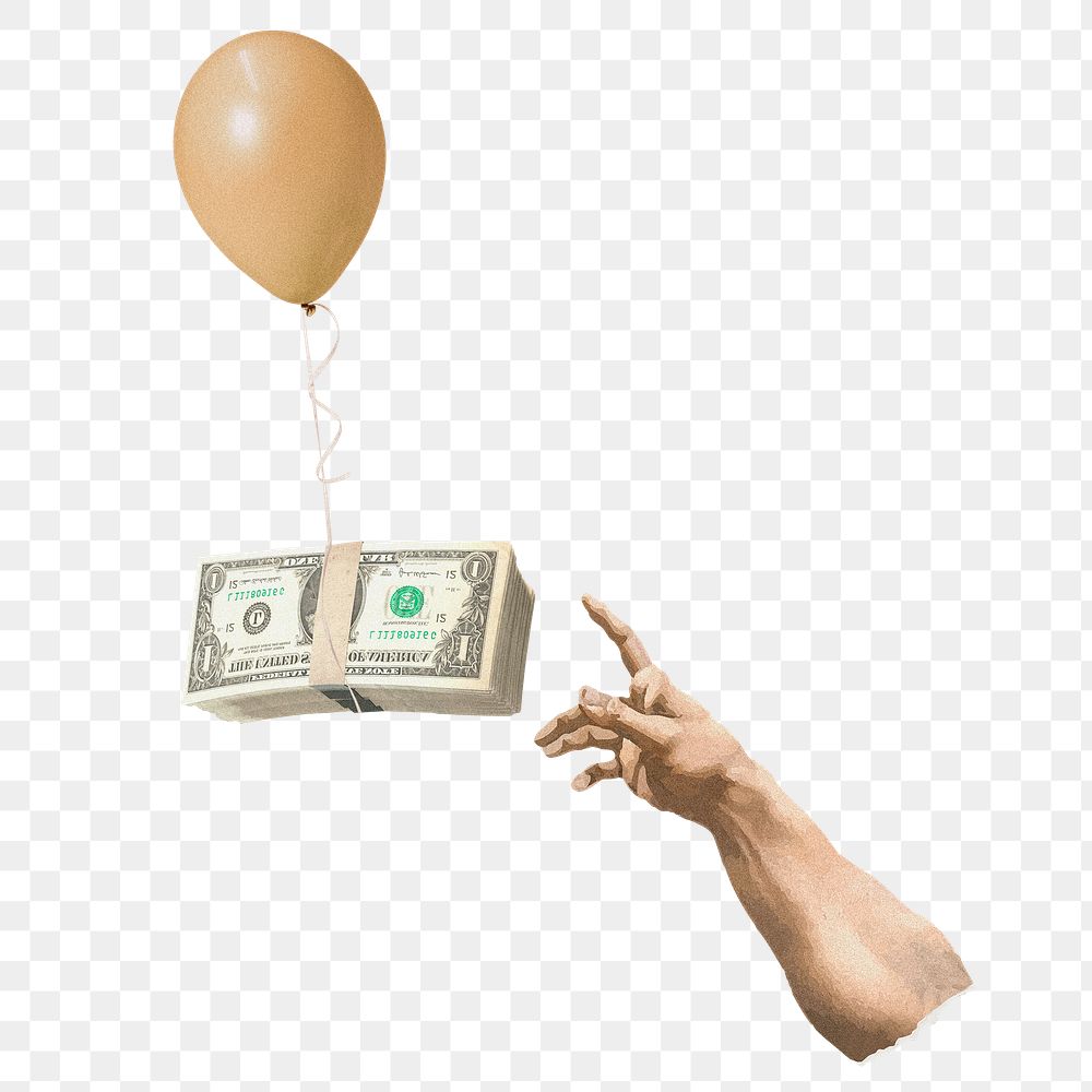 Money on balloon png, inflation | Premium PNG - rawpixel