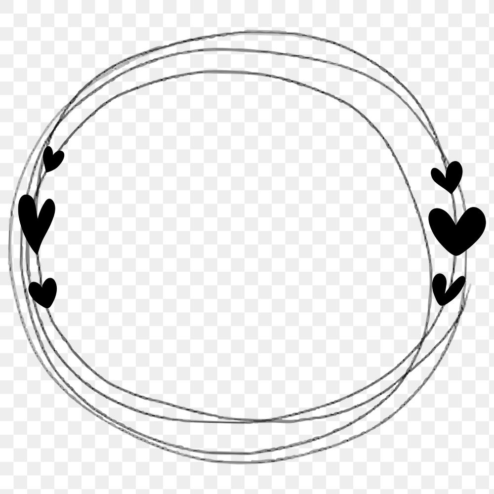 Doodle heart frame transparent png | Premium PNG - rawpixel