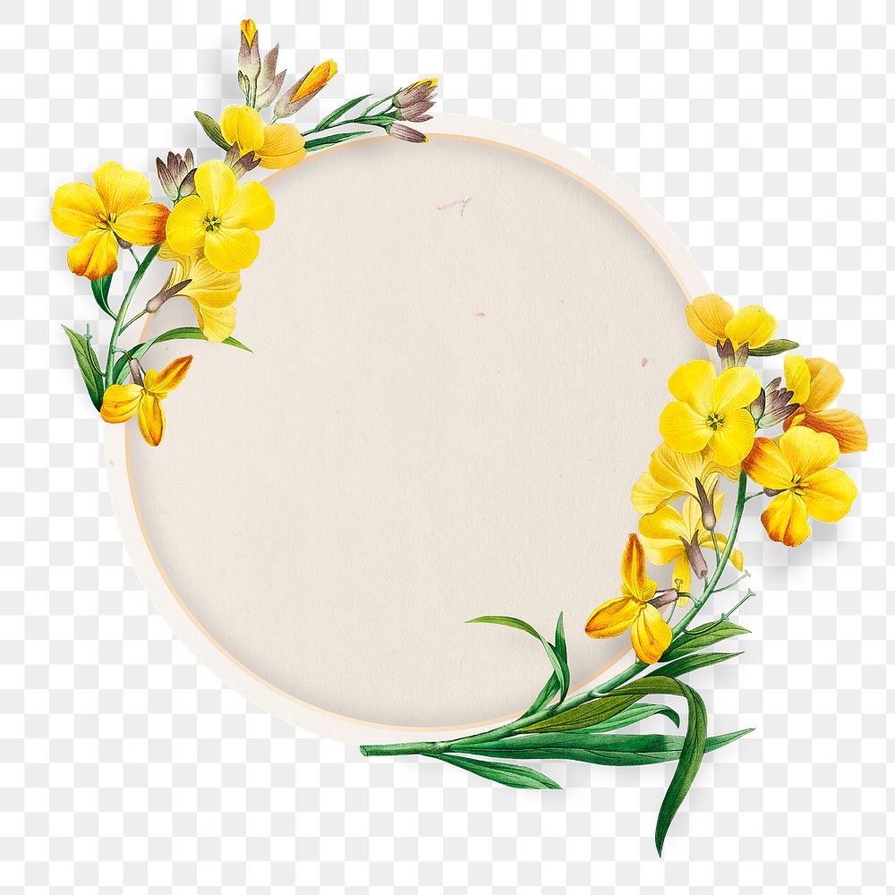 Blank round wallflower frame transparent | Premium PNG Sticker - rawpixel