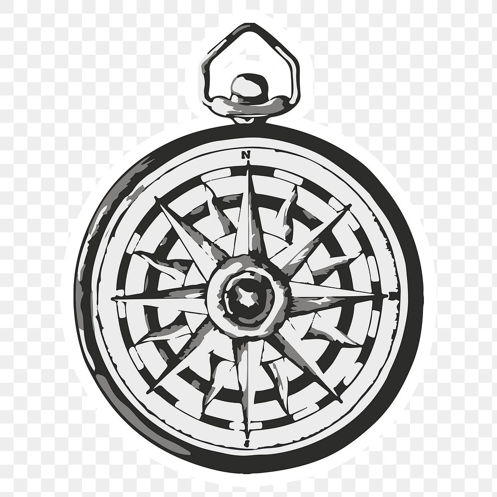 Vectorized compass sticker white border | Premium PNG Sticker - rawpixel