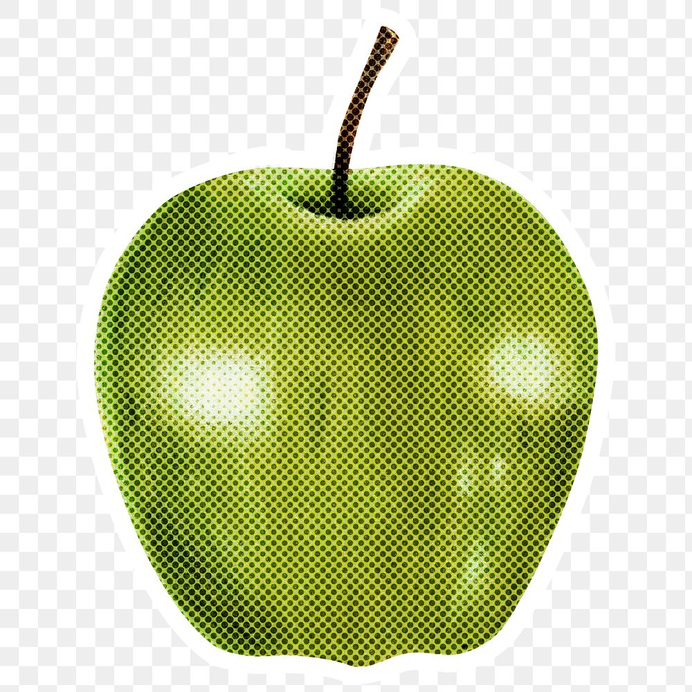 Halftone green apple sticker overlay | Premium PNG Sticker - rawpixel