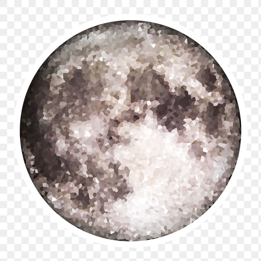 Crystallized moon sticker overlay white | Premium PNG Sticker - rawpixel