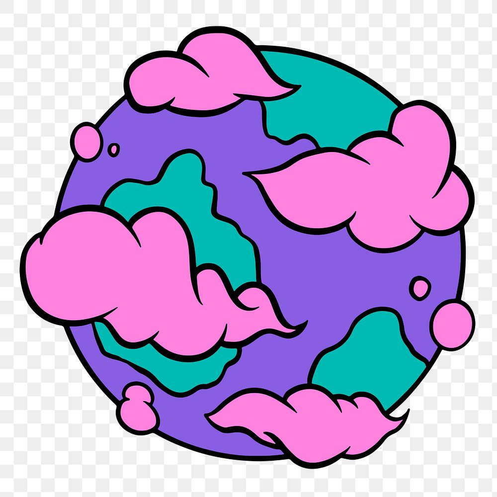 Purple earth pink clouds sticker | Premium PNG Sticker - rawpixel