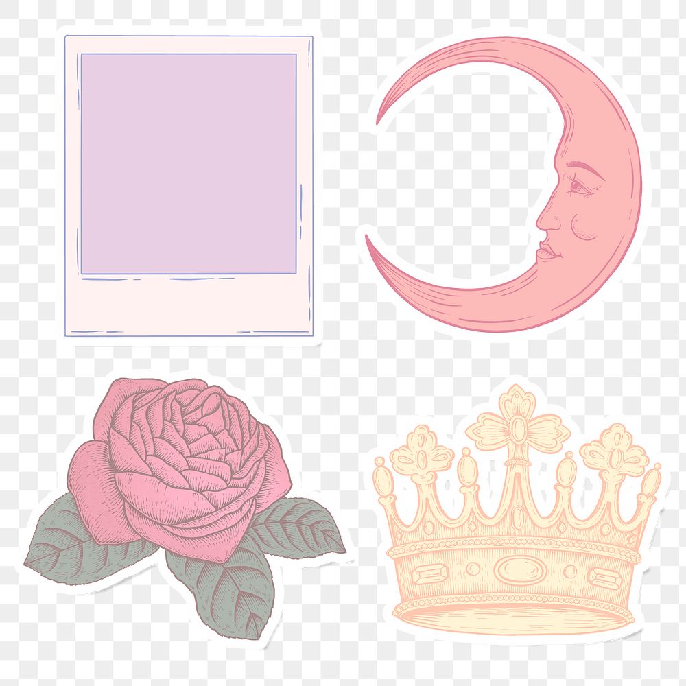 Cute sticker set design elements | Premium PNG - rawpixel