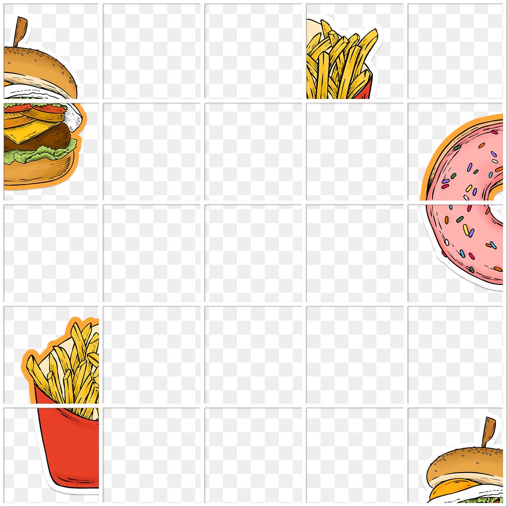 Decorative fast food background design | Premium PNG - rawpixel