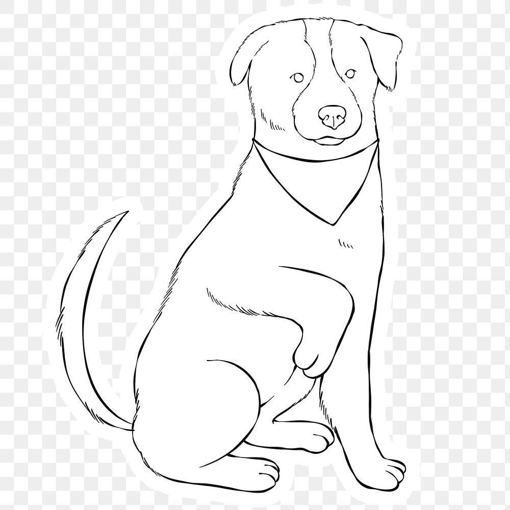 Hand drawn wagging dog psd | Free PNG Sticker - rawpixel