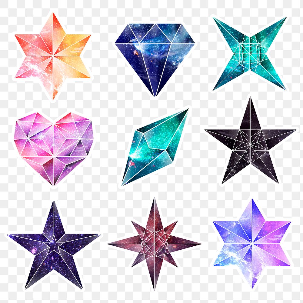 Colorful galaxy patterned geometrical shaped | Premium PNG - rawpixel