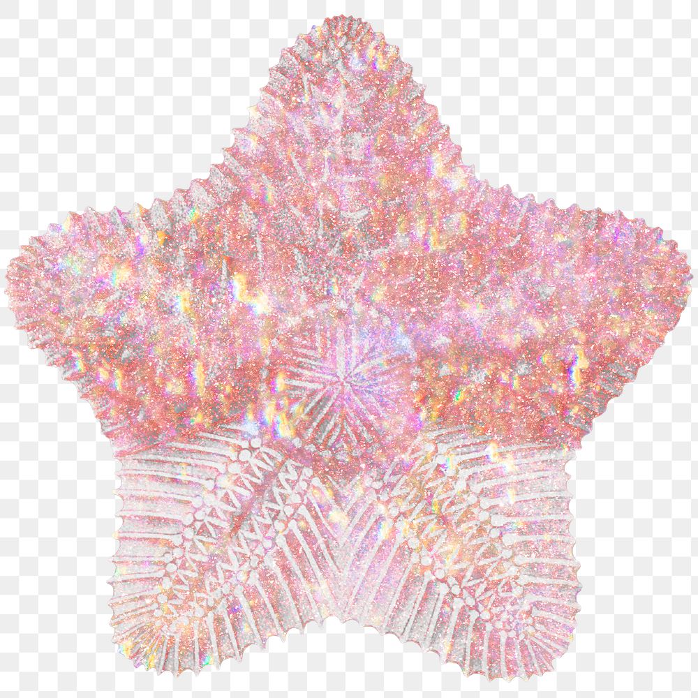 Pink holographic starfish sticker design | Premium PNG Sticker - rawpixel