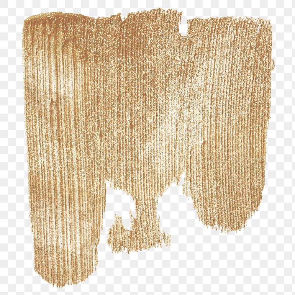 Gold glitter png sticker brush | Premium PNG Sticker - rawpixel