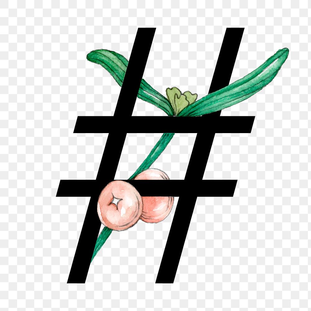 Png hashtag symbol decorated vintage | Premium PNG Sticker - rawpixel
