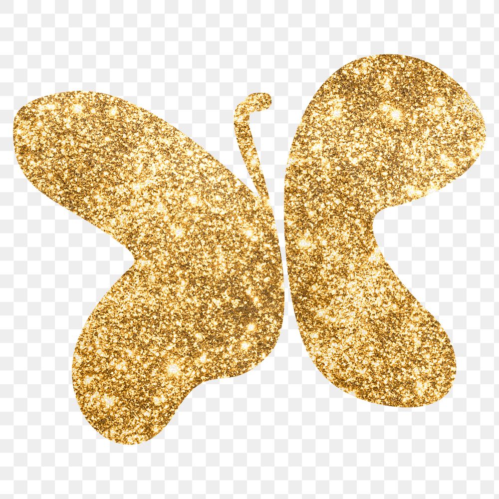 Gold glitter png butterfly symbol | Premium PNG Sticker - rawpixel