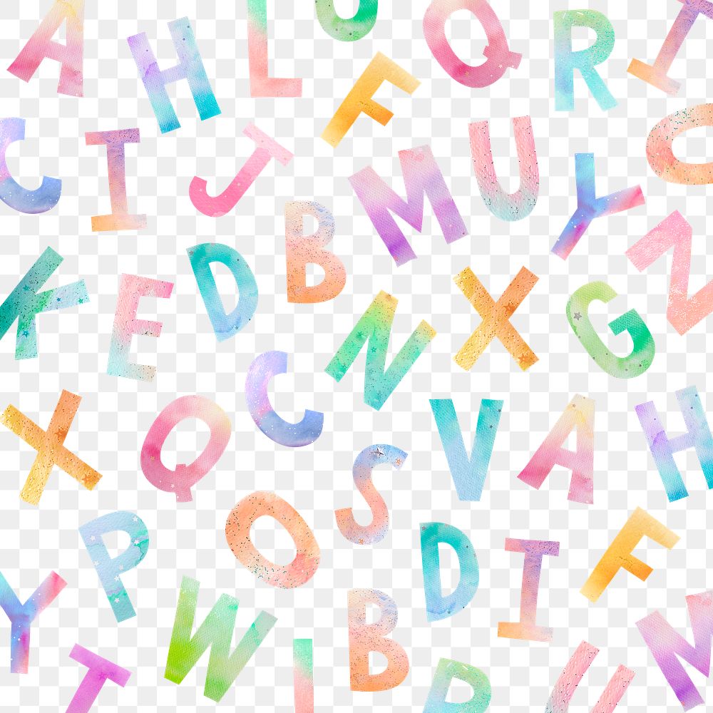 Png watercolor letter pattern wallpaper | Premium PNG - rawpixel
