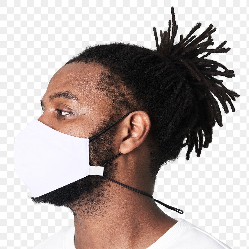 Man wearing face mask mockup | Premium PNG - rawpixel