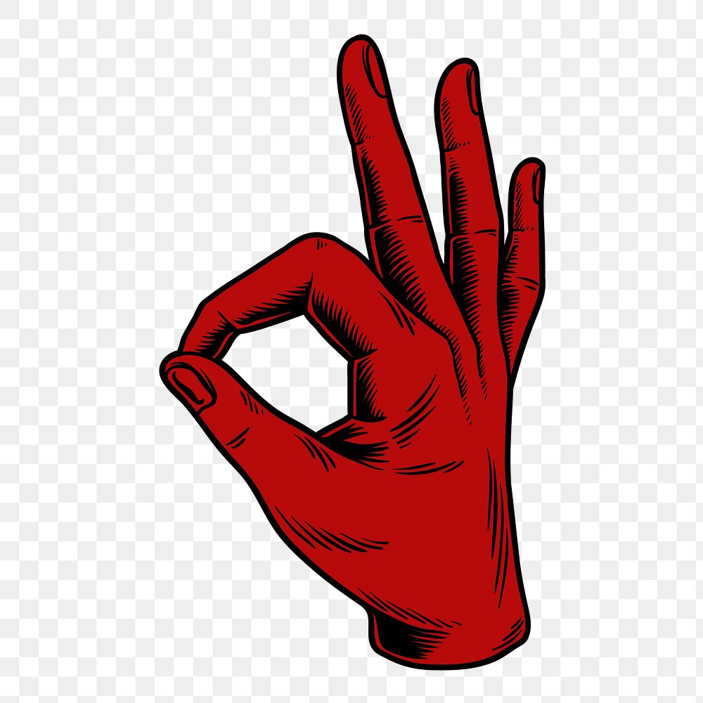 Red okay hand sign language | Premium PNG Sticker - rawpixel
