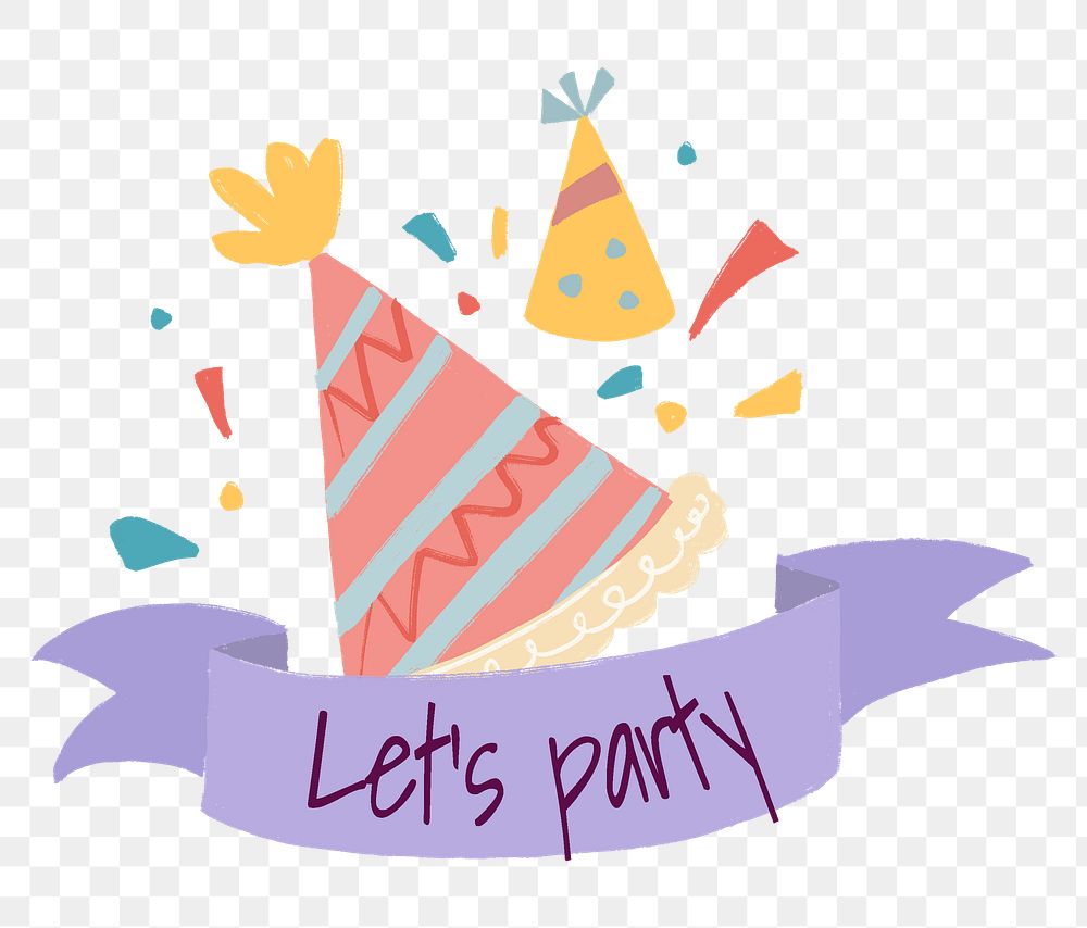 Party sticker png, cute birthday | Premium PNG Sticker - rawpixel