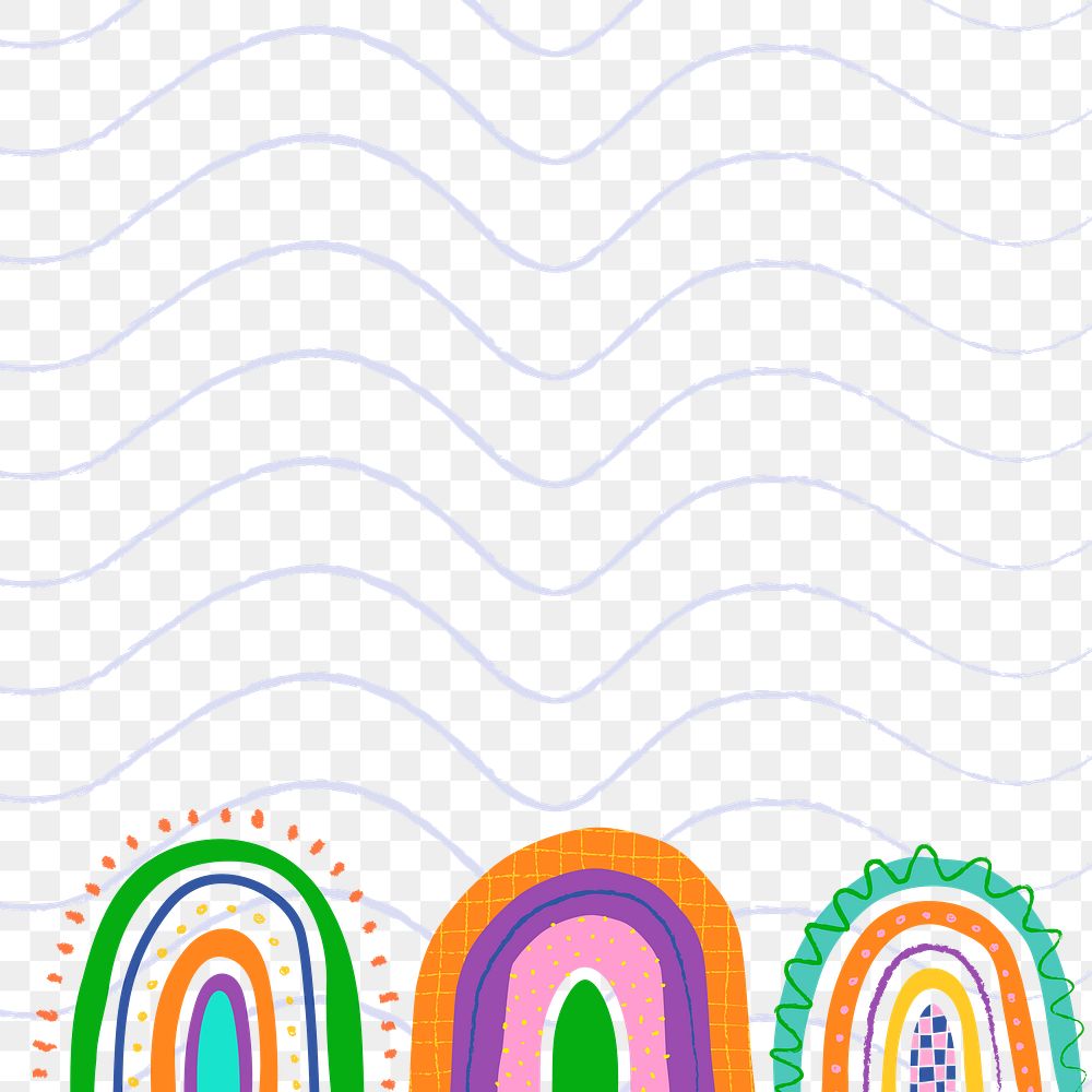 Rainbow PNG, funky doodle transparent | Premium PNG - rawpixel