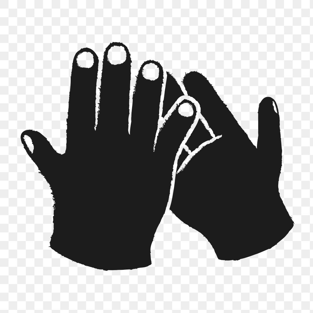 Clapping hands png sticker, black | Premium PNG Sticker - rawpixel