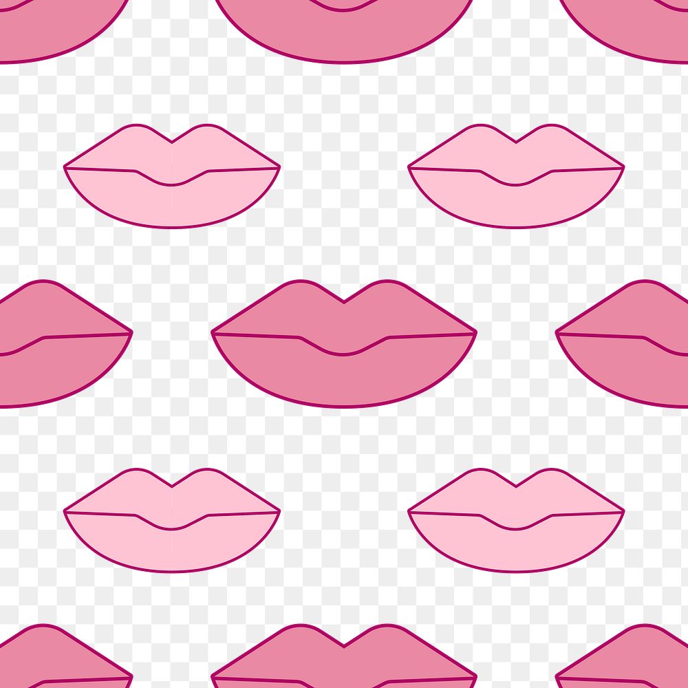 Pink lips pattern png transparent | Premium PNG - rawpixel