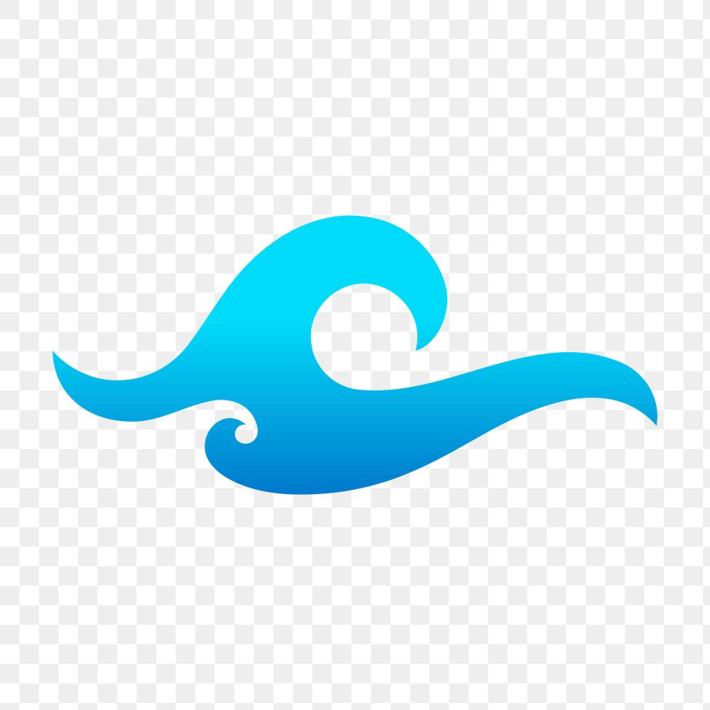 Blue wave png logo element | Premium PNG Sticker - rawpixel