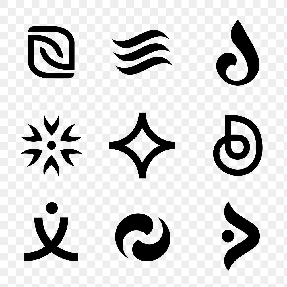 Abstract black logo sticker png, | Premium PNG - rawpixel