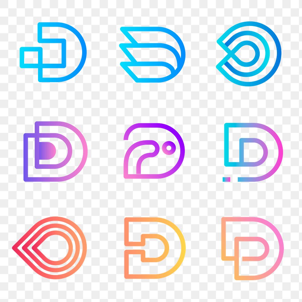 Abstract gradient logo png, geometric | Premium PNG - rawpixel