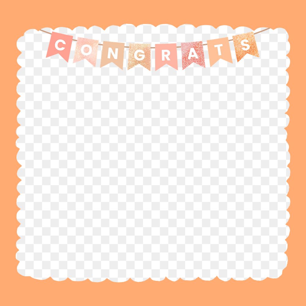 Orange png congrats glitter frame, | Premium PNG - rawpixel