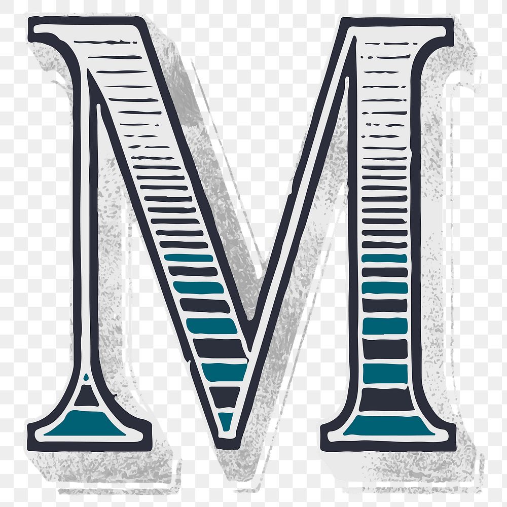 Retro letter M alphabet font | Premium PNG Sticker - rawpixel