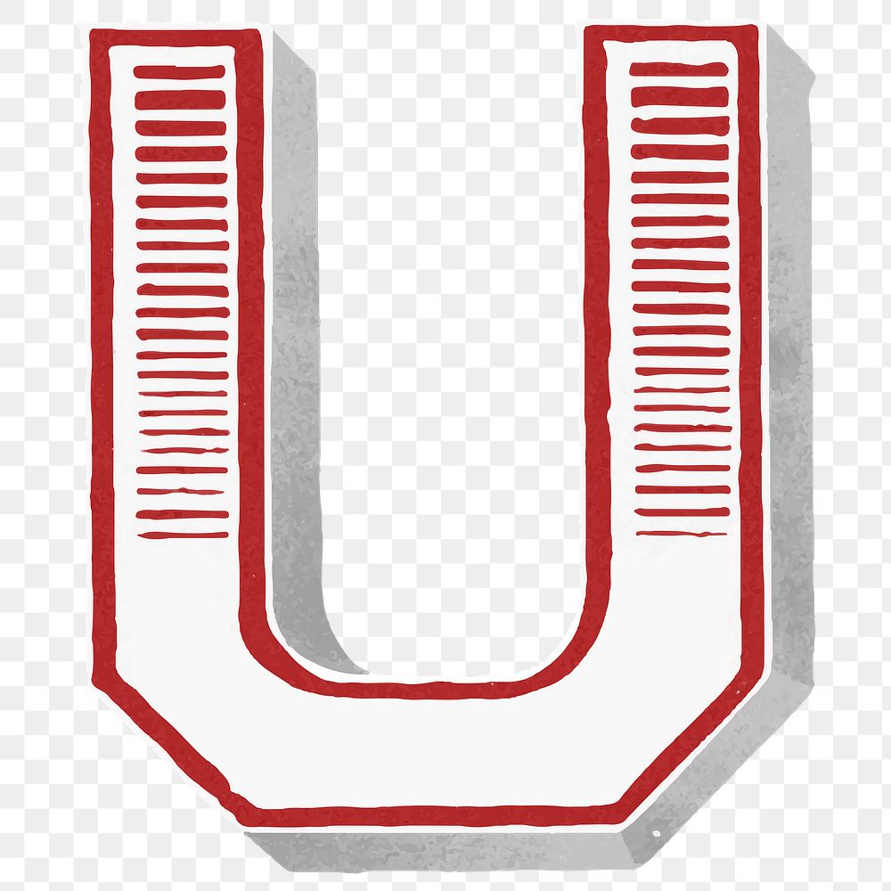 Vintage varsity U png font | Premium PNG Sticker - rawpixel