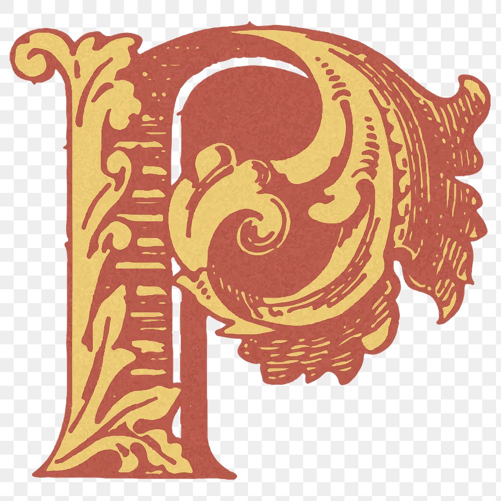 Letter P antique alphabet png | Premium PNG Sticker - rawpixel