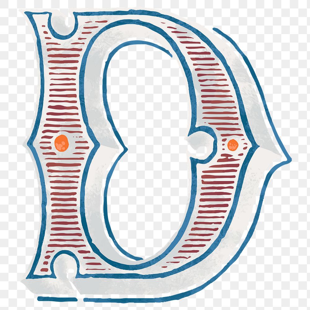 Retro D alphabet font png | Premium PNG Sticker - rawpixel