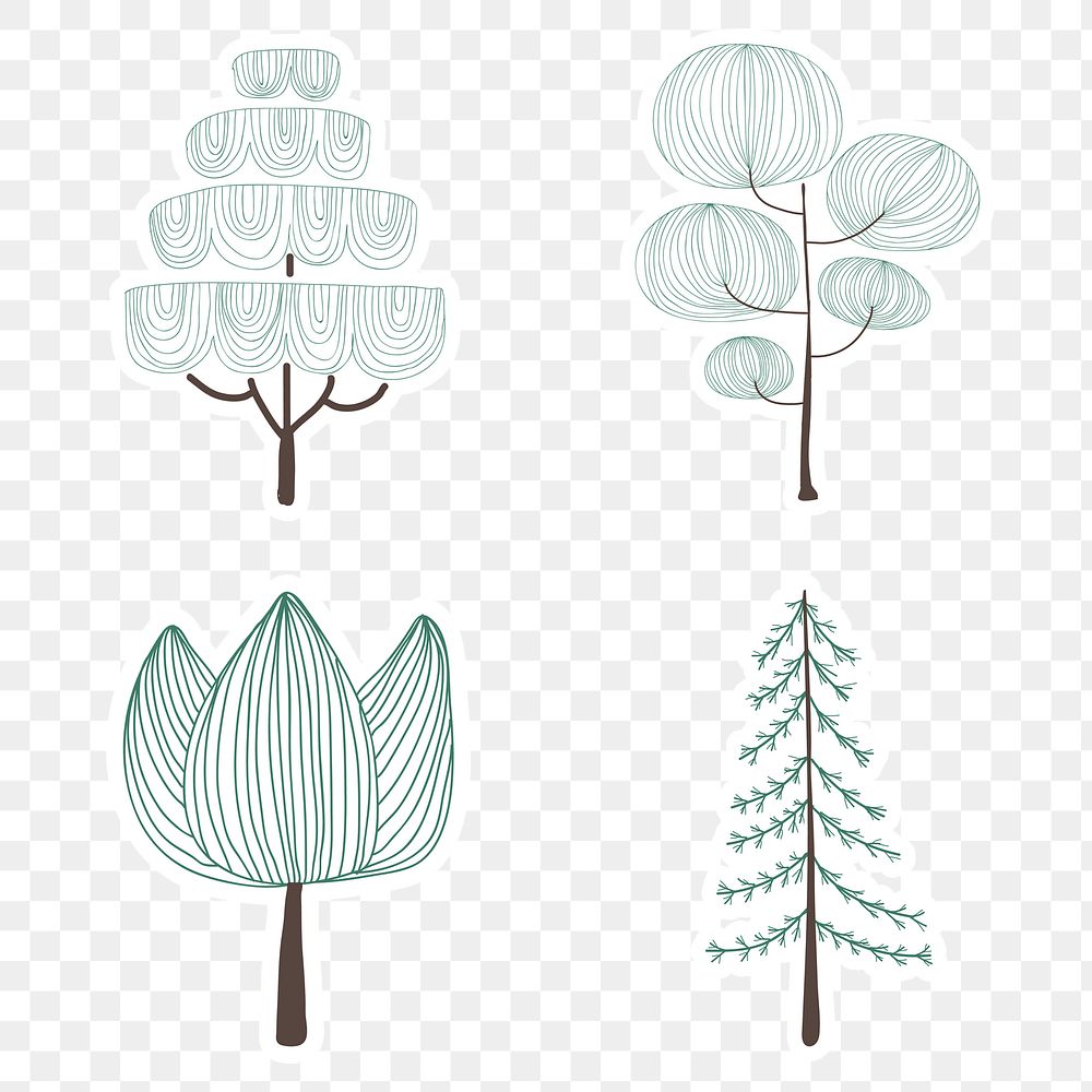 Cute pine tree sticker white | Premium PNG - rawpixel