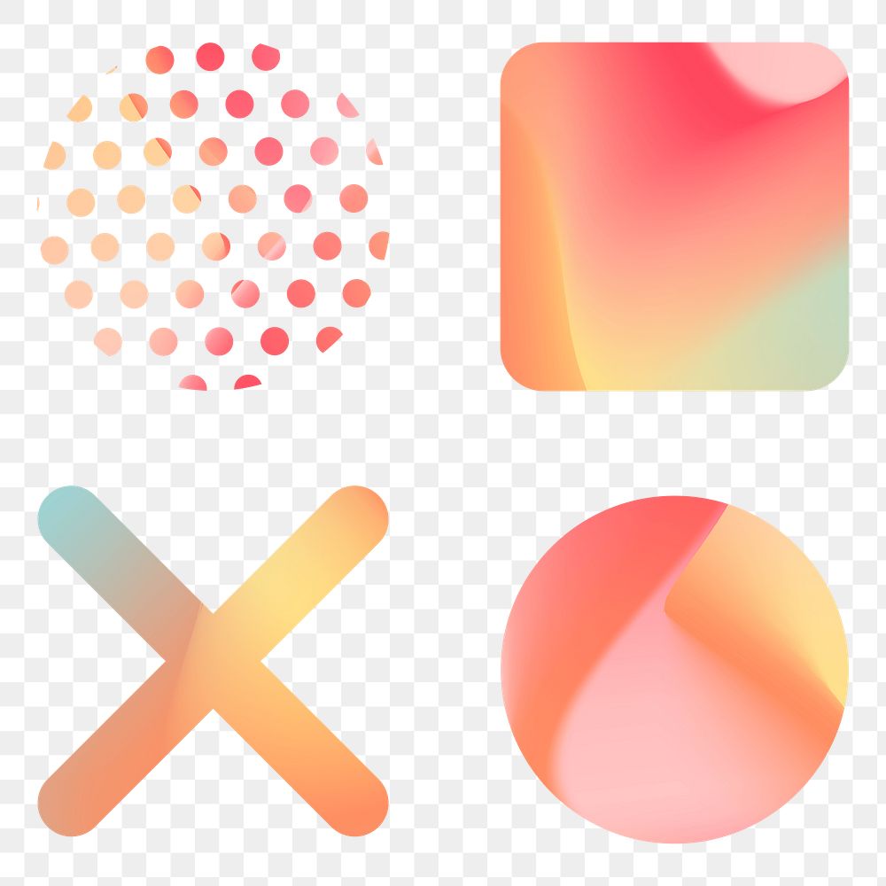Colorful gradient elements collection transparent | Premium PNG - rawpixel