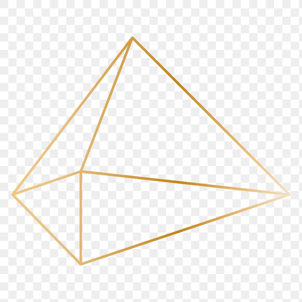 Minimal gold oblique pyramid shape | Premium PNG Sticker - rawpixel