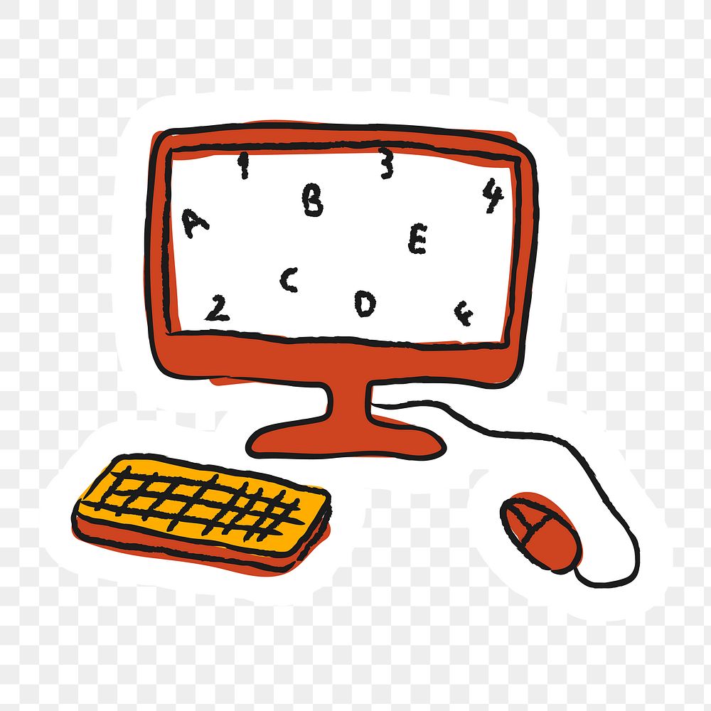 Computer doodle style sticker design | Premium PNG Sticker - rawpixel