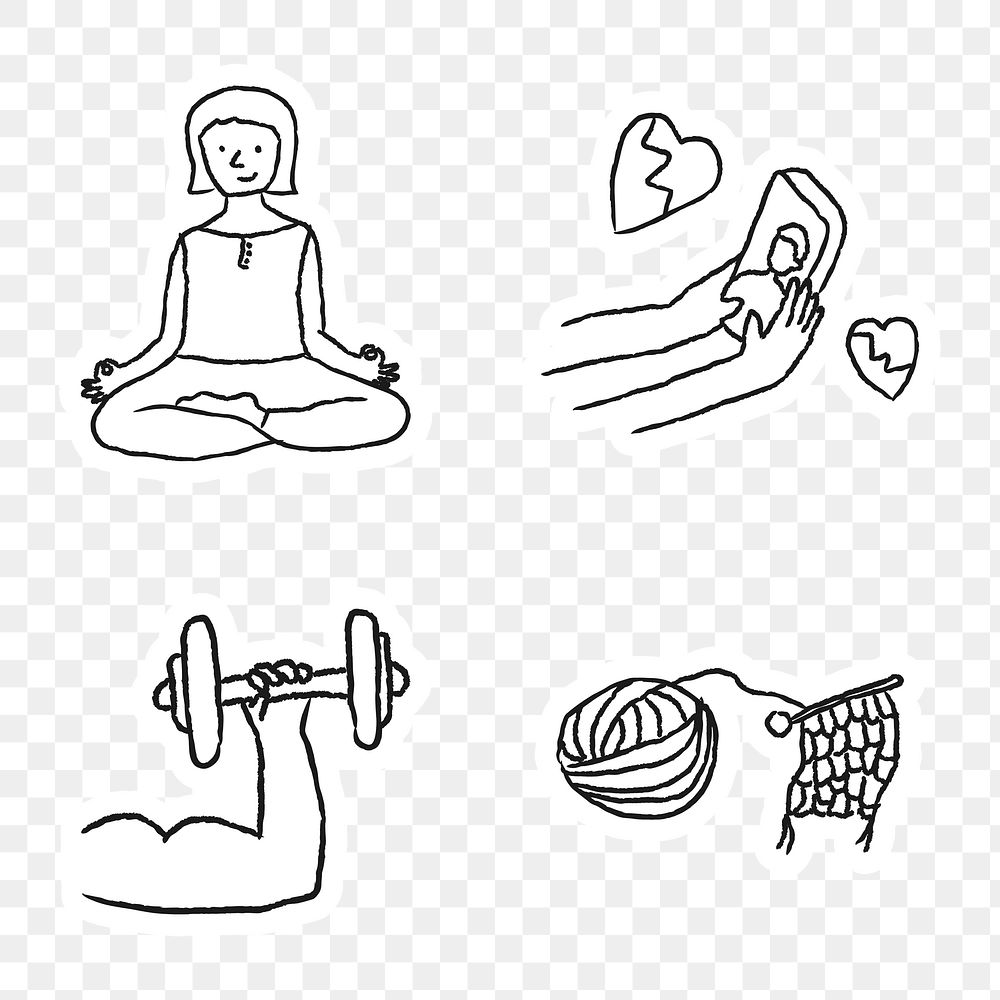 Activities home doodle style sticker | Premium PNG - rawpixel