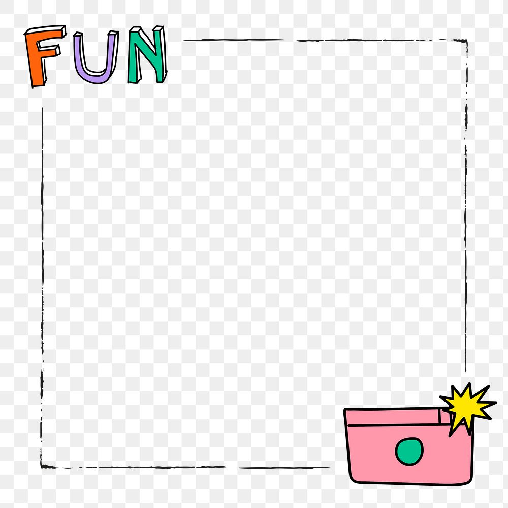 Colorful fun square frame design | Premium PNG - rawpixel