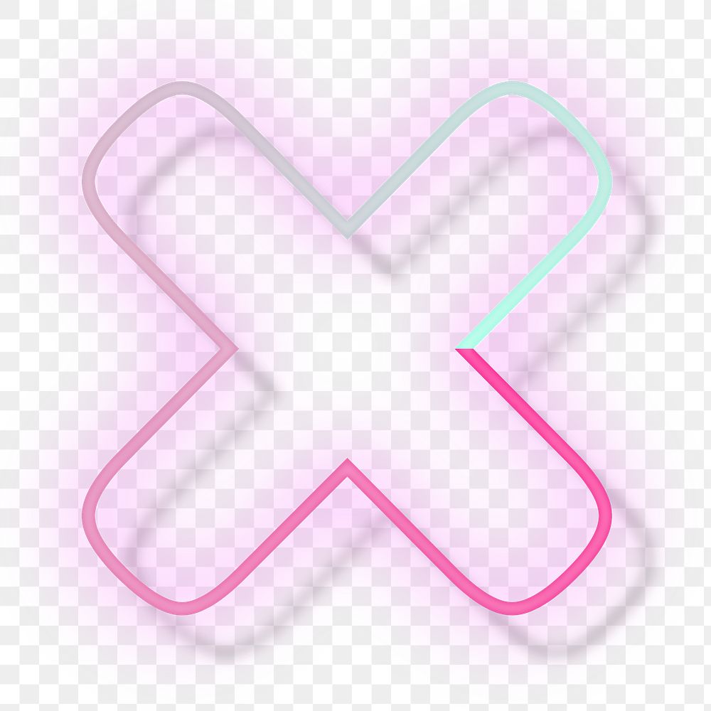 Pink neon glow symbol multiplication | Premium PNG Sticker - rawpixel