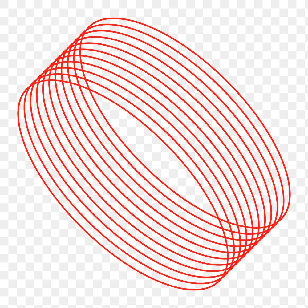 3D abstract red round shape | Premium PNG Sticker - rawpixel